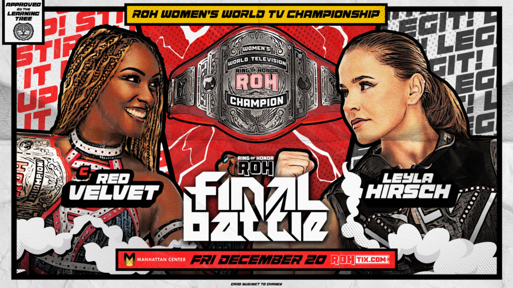 Red Velvet VS Leyla Hirsch ROH Women’s World TV Title Match Set For ...