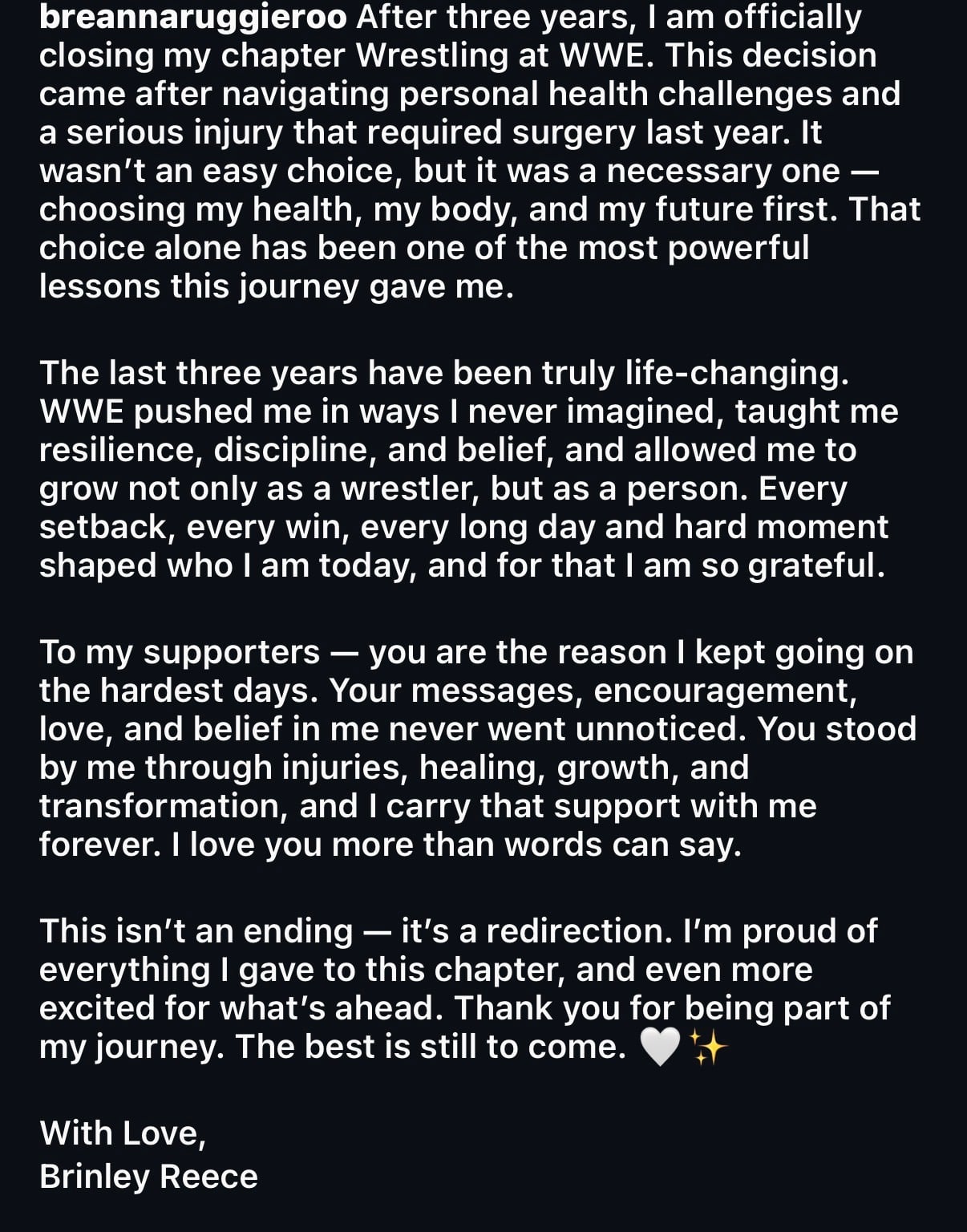 Brinley Reece Announces WWE Departure - Diva Dirt